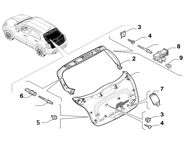 Clip Tailgate Trim Alfa Romeo Stelvio Fiat 500X 52055148 – AE CAR